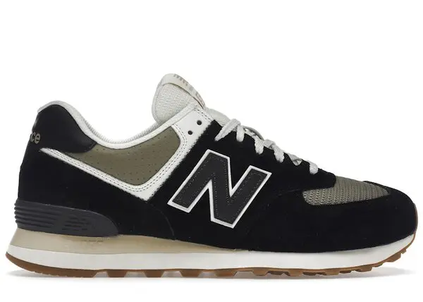 NEW BALANCE 574 Sneakers - Black/olive/gum