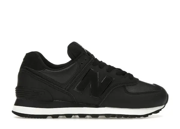 NEW BALANCE 574 Leather Midsole - Black/white