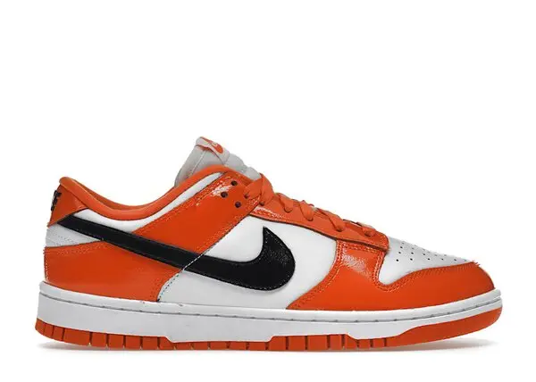 Nike Dunk Low Patent Sneakers - Orange/white/black