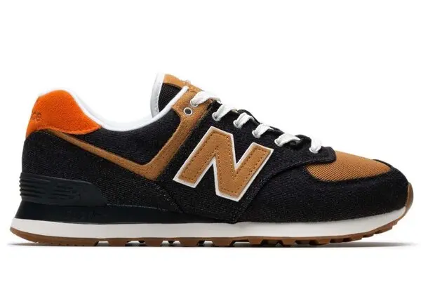 NEW BALANCE 574 Denim Workwear - Black/faded Workwear/orange