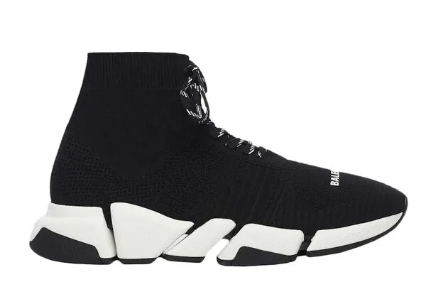 Balenciaga Speed 2.0 Lace Up Sneakers - Black White