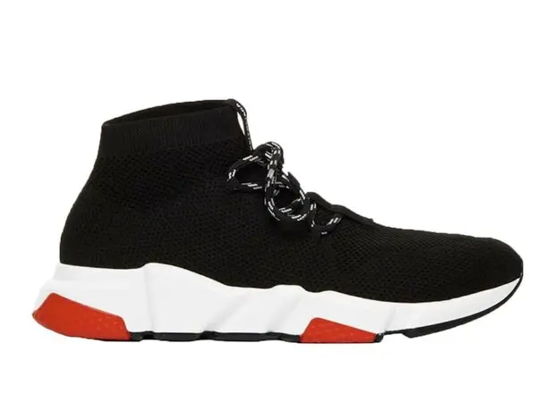 Balenciaga Speed Trainer Lace Up Sneakers - Black/white