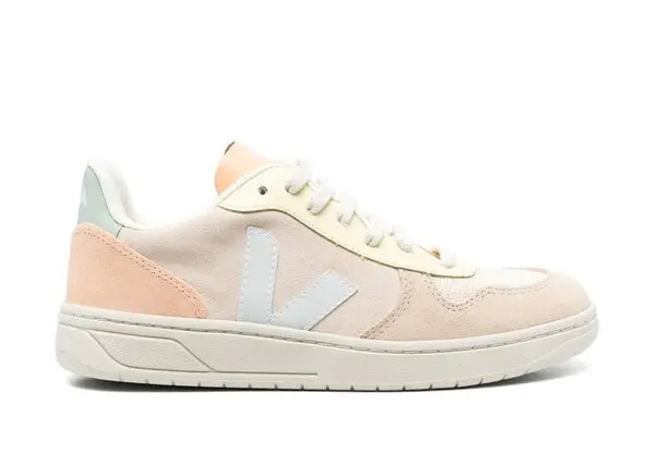 VEJA V-10 Suede Sneakers - Sable/menthol/multico