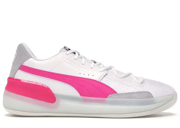 PUMA Clyde Hardwood Athletic Sneakers - Puma White/pink Glo