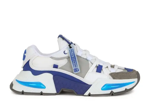 Dolce & Gabbana Airmaster Mixed-material Sneakers - White/grey/blue
