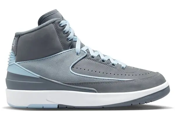 JORDAN 2 Retro Sneakers - Cool Grey/ice Blue/white