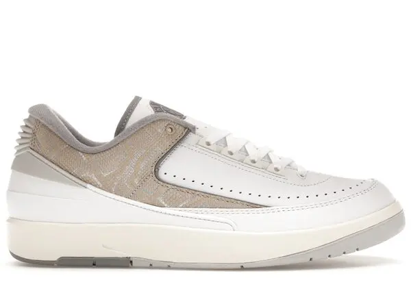 JORDAN 2 Retro Low Python Sneakers - White/cement Grey/sanddrift