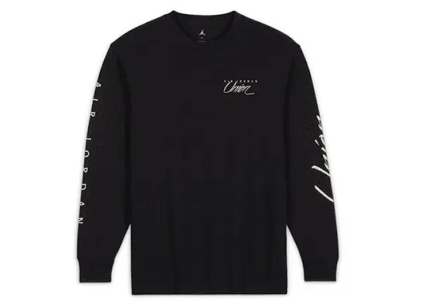 JORDAN X Union Mj Long Sleeve Tee Shirt - Black/coconut Milk