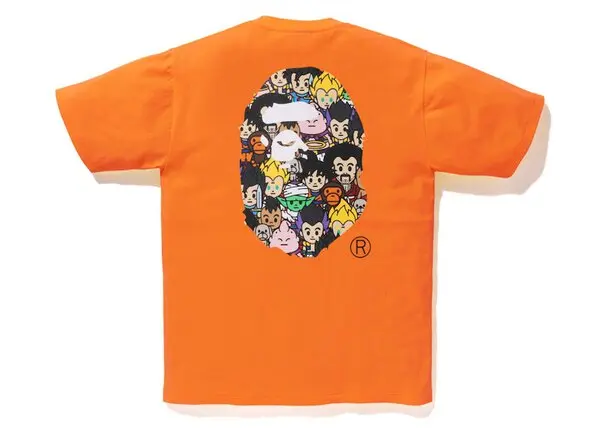 BAPE X Dragon Ball Z Ape Head Tee Shirt - Orange