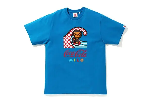 BAPE X Coca Cola Milo Surfing Tee Shirt - Blue