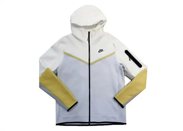 Nike Sportswear Tech Fleece Full Zip Hoodie - White/yellow/baby Blue