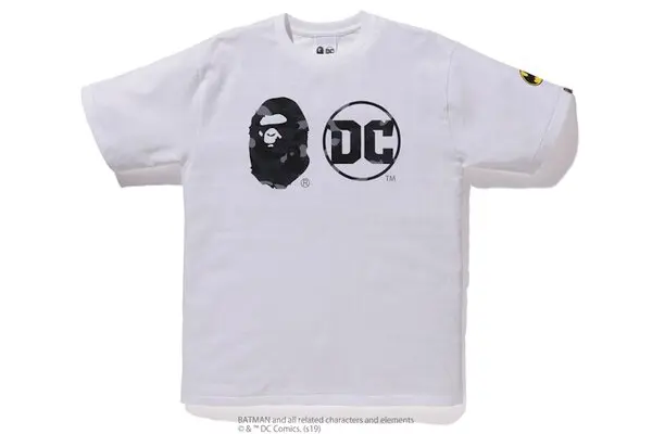 BAPE X Dc Batman Apehead Dc Logo Tee Shirt - White/black