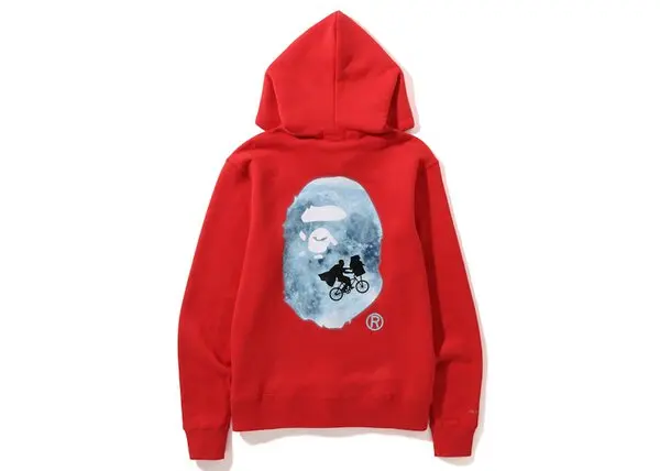 BAPE X E. T. Ape Head Zip Hoodie - Red