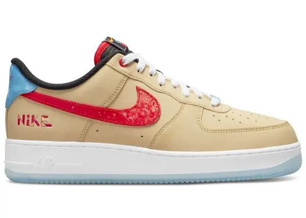 Nike Air Force 1 Low '07 Lv8 Satellite Sneakers - Sesame/university Red/black