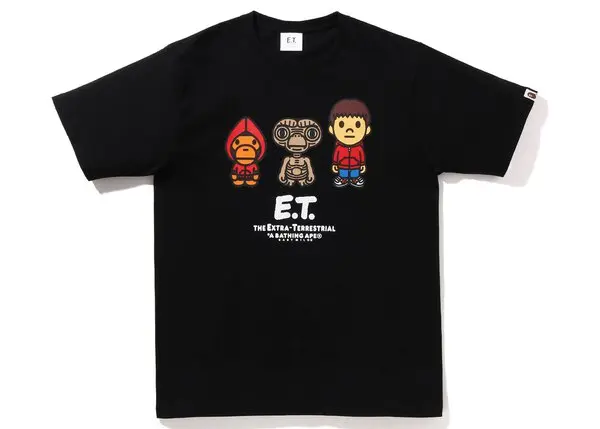 BAPE X E.t. Baby Milo Tee Shirt - Black