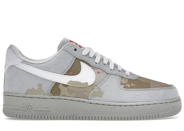 Nike Air Force 1 Low '07 Lx Embroidered Desert Camo - Photon Dust/team Orange