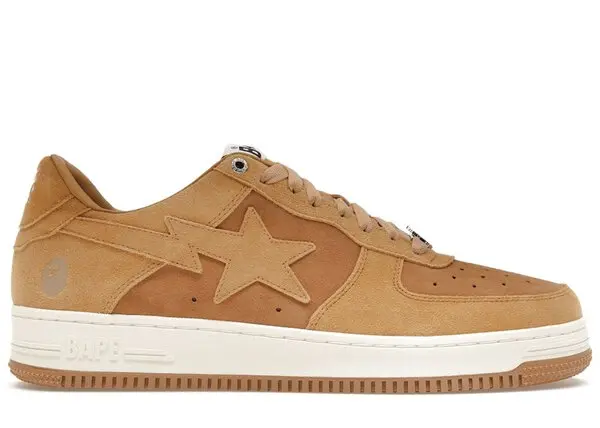 BAPE A Bathing Ape Sta Suede Sneakers - Beige/white/silver