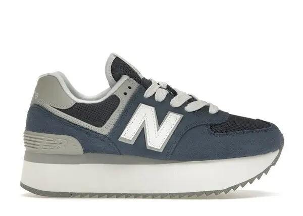 NEW BALANCE 574 Plus Lace-up Sneakers - Vintage Indigo/rain Cloud/white