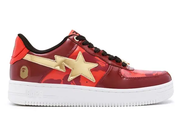 BAPE A Bathing Ape Sta Cny Project Sneakers - Red/gold/white