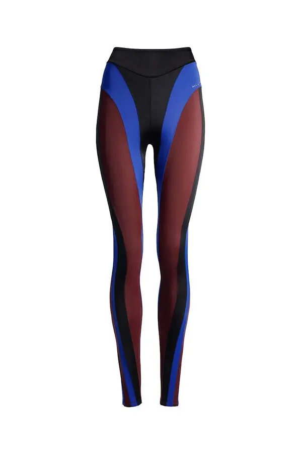 MUGLER H&m Spiralpaneled Jersey Leggings - Black/color/block