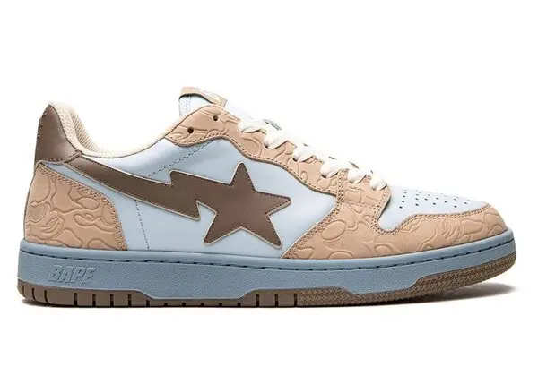 BAPE A Bathing Ape Court Sta Sneakers - Beige/light Brown/blue