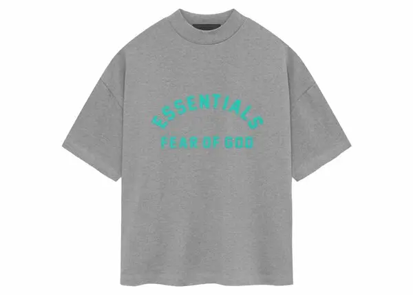 Fear Of God Essentials Heavy Jersey Short Sleeve Tee Shirt - Dark Heather Oatmeal