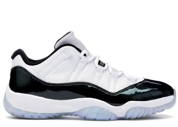 JORDAN 11 Retro Low Iridescent Sneakers - White/black/emerald Rise