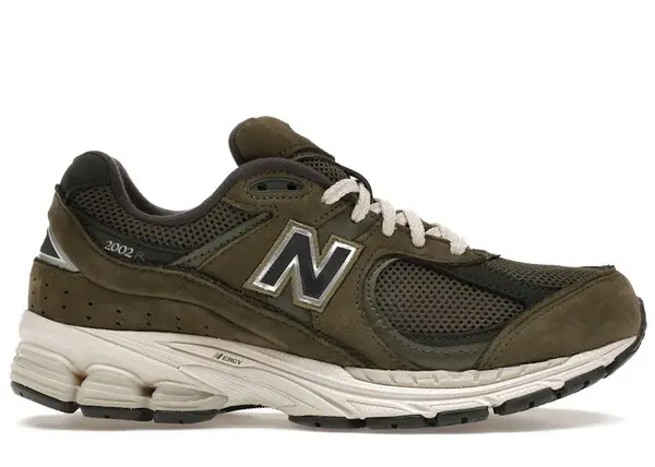 NEW BALANCE 2002rin Athletic Sneakers - Dark Olive/off White