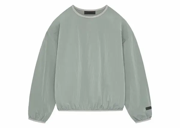 Fear Of God Essentials Crinkle Nylon Pullover Crewneck Sweatshirt - Seal