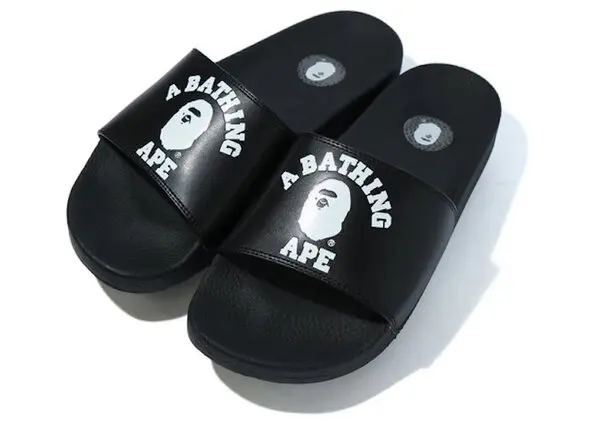 BAPE A Bathing Ape College Slide Sandals - Black
