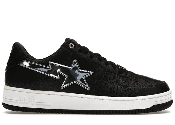 BAPE A Bathing Ape Sta Sneakers - Black/silver/white