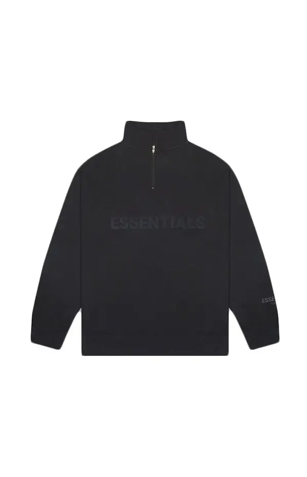 Fear Of God Essentials Half Zip Pullover Sweater - Dark Slate/stretch Limo/black