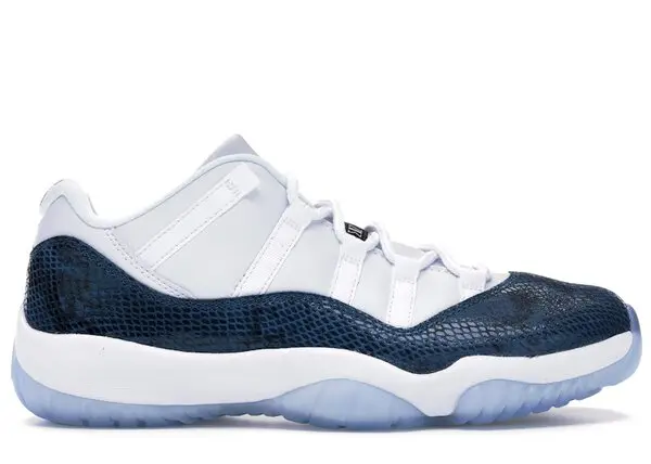 JORDAN Retro Low Snake Sneakers - White/black/navy Blue