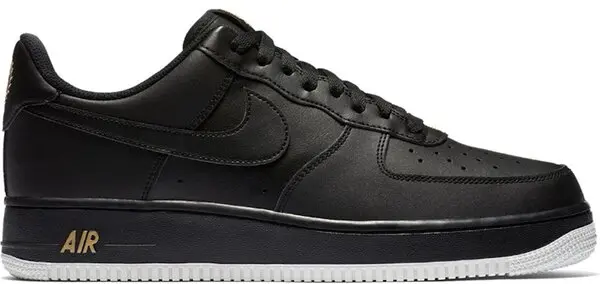 Nike Air Force 1 Low Crest Logo Sneakers - Black/summit White/metallic Gold