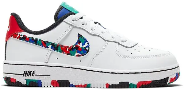 Nike Air Force 1 Low Top Sneakers - White/hyper Blue/neptune Green