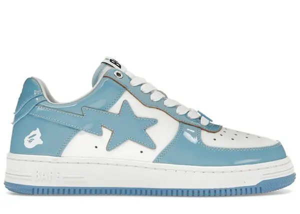 BAPE Sta Patent Leather Sneakers - Blue/white