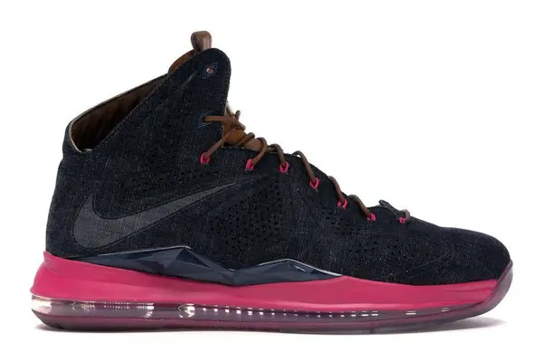 Nike Lebron X Ext Denim Sneakers - Midnight Navy Blue/hazelnut