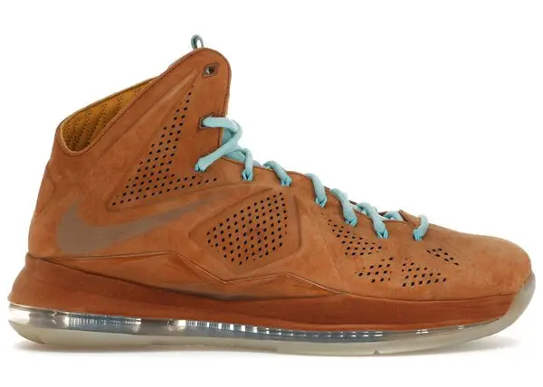 Nike Lebron X Ext High-top Sneakers - Suede Brown/sea Royal