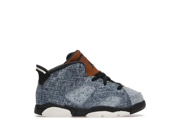 JORDAN 6 Retro Sneakers - Washed Denim/sail/varsity Red