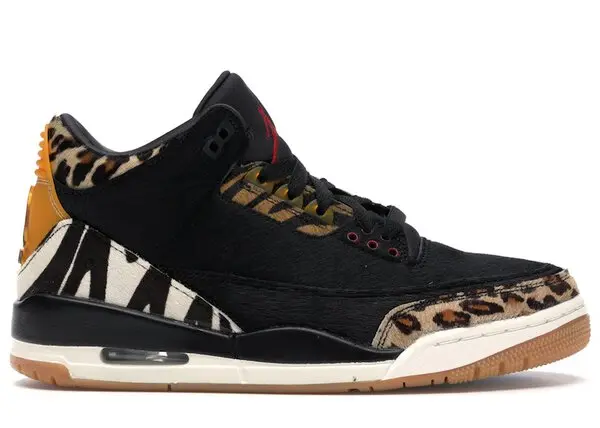 JORDAN 3 Retro Se Animal Instinct Sneakers - Black/sail/gum Light Brown