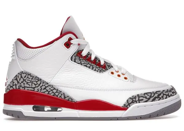 JORDAN 3 Retro Cardinal Red - White/light Curry/cardinal Red