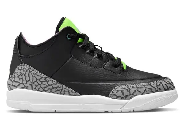 JORDAN Retro 3 Sneakers - Black/white/electric Green
