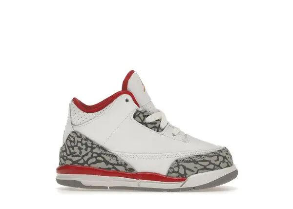 JORDAN 3 Retro Cardinal Sneakers - White/light Curry/cardinal Red