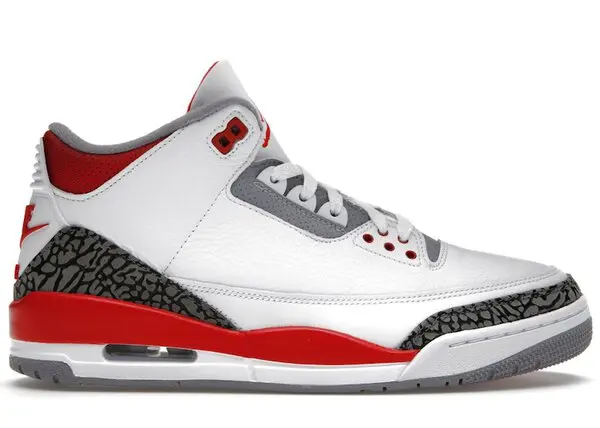 JORDAN 3 Retro Sneakers - White/fire Red/cement Grey