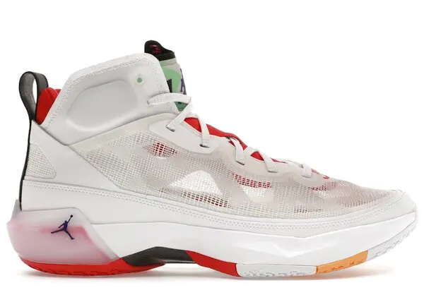 JORDAN 37 Hare High-top Sneakers - White/true Red/light Silver