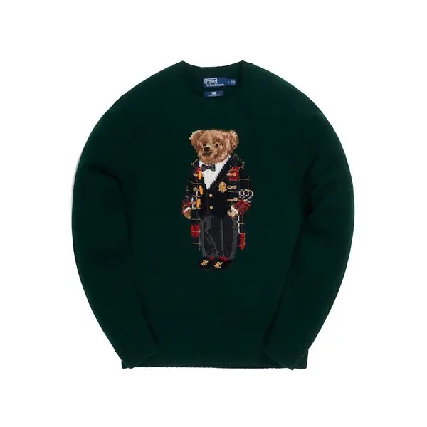 壁*読様 【美品】KITH × Polo Ralph Lauren Crewne Kith X Polo Ralph Lauren Bear Crewneck Sweatshirt - Green