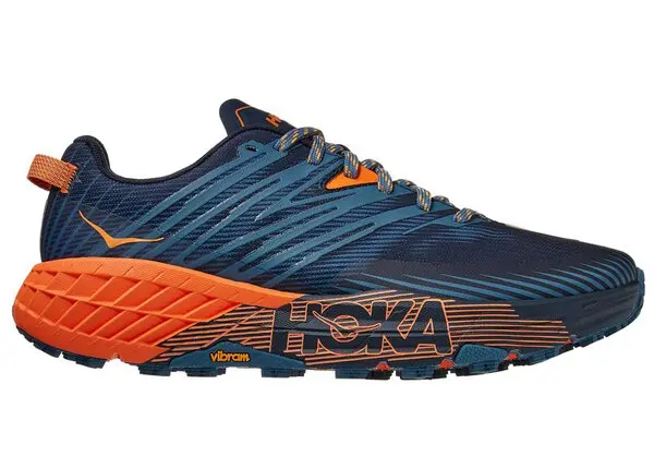 Hoka One One Speedgoat 4 Athletic Sneakers - Real Teal/persimmon Orange