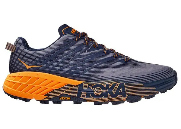 Hoka One One Speedgoat 4 Athletic Sneakers - Black Iris/bright Marigold