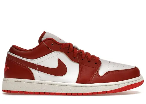 JORDAN 1 Low Sneakers - White/dune Red/lobster