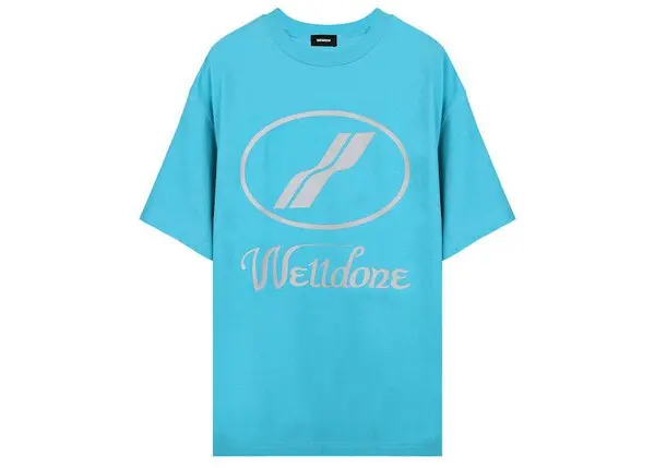 We11Done Logo Print Oversized T-shirt - Blue